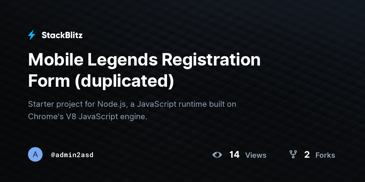 Mobile Legends Registration Form (duplicated) - StackBlitz