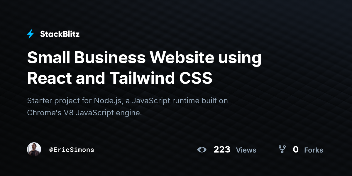 Small Business Website using React and Tailwind CSS - StackBlitz