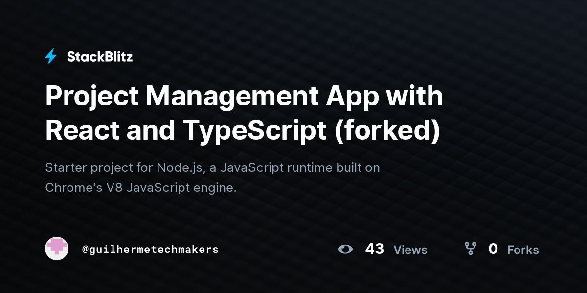 Project Management App with React and TypeScript (forked) - StackBlitz