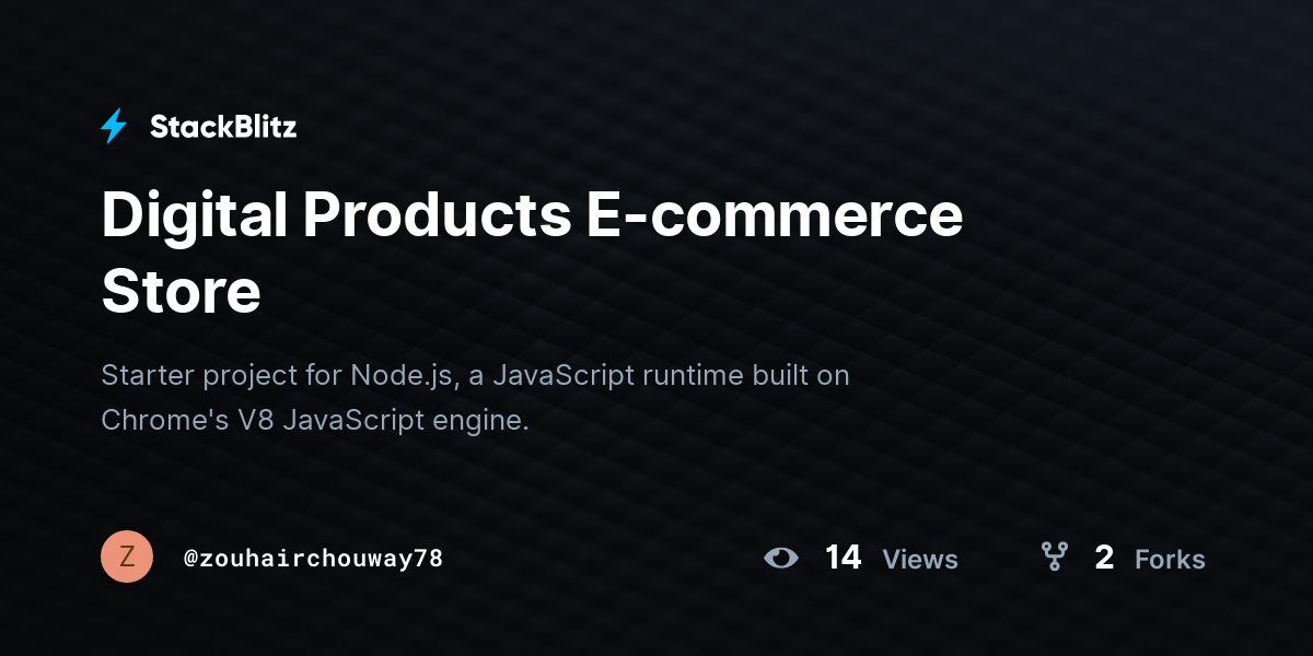 Digital Products E Commerce Store Stackblitz