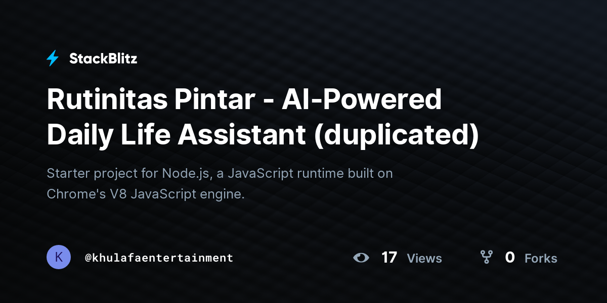 Rutinitas Pintar - AI-Powered Daily Life Assistant (duplicated) - StackBlitz