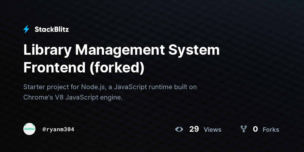 Library Management System Frontend (forked) - StackBlitz