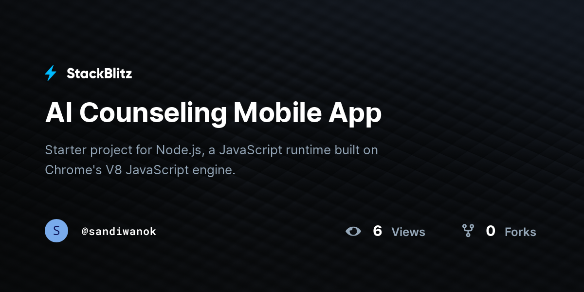 AI Counseling Mobile App - StackBlitz