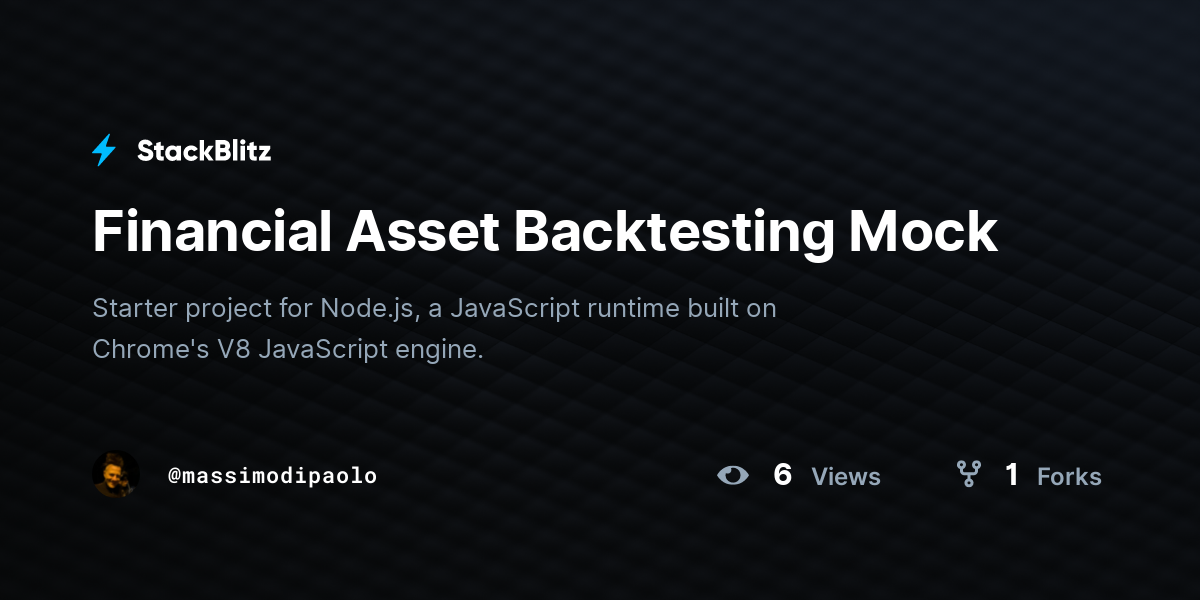 Financial Asset Backtesting Mock - StackBlitz