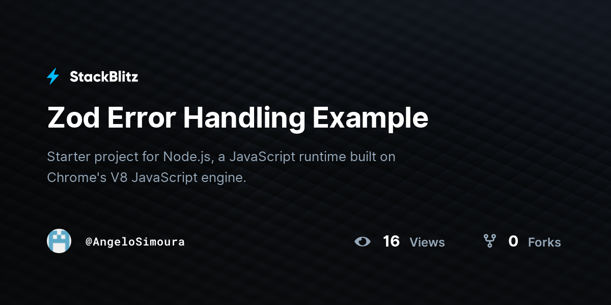 Zod Error Handling Example - StackBlitz
