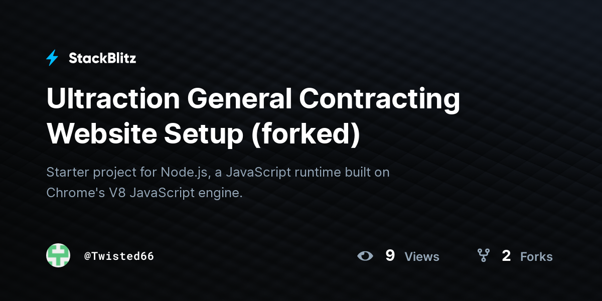 Ultraction General Contracting Website Setup (forked) - StackBlitz