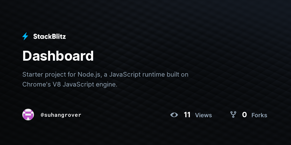 Dashboard - StackBlitz