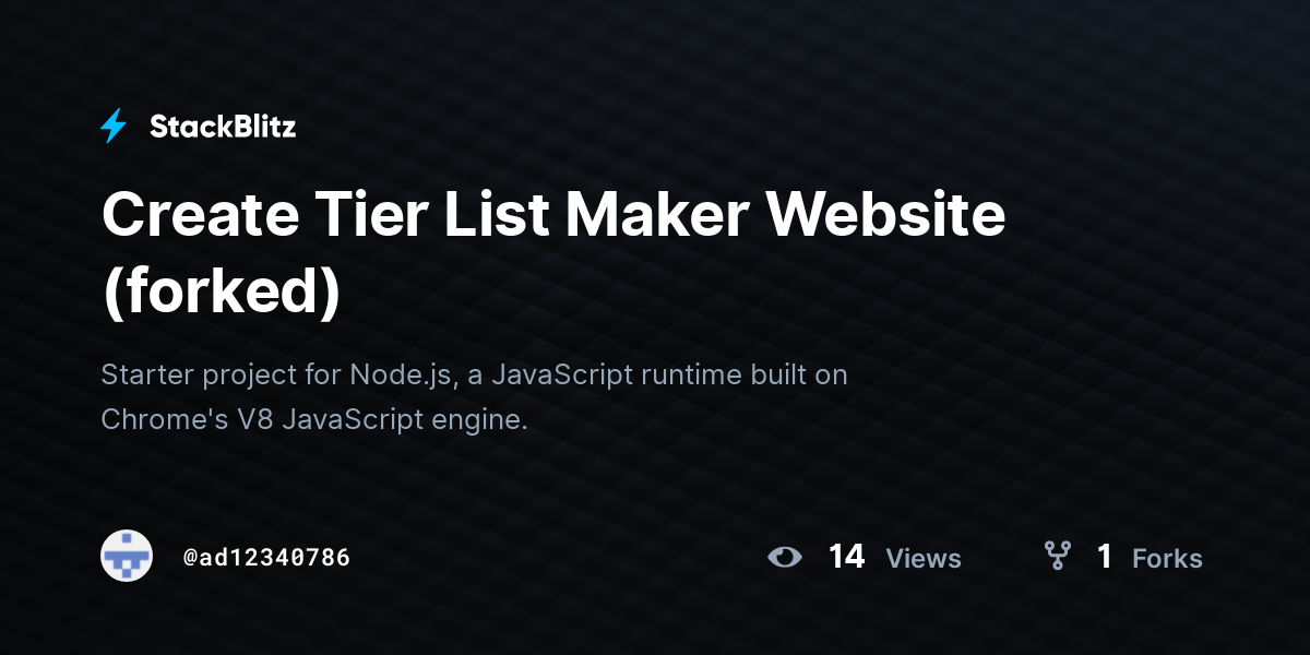 Create Tier List Maker Website (forked) - StackBlitz