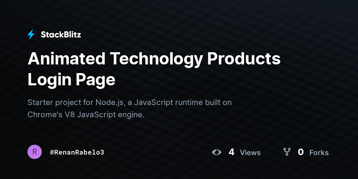 Animated Technology Products Login Page - StackBlitz