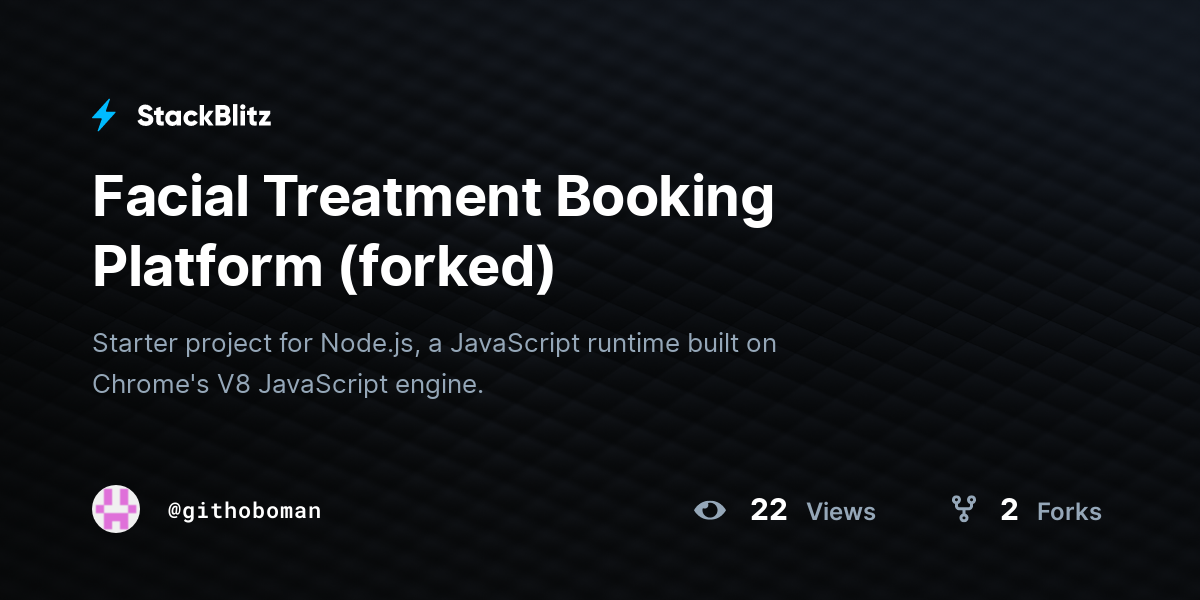 Facial Treatment Booking Platform (forked) - StackBlitz