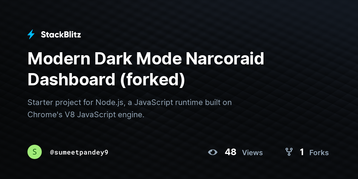 Modern Dark Mode Narcoraid Dashboard (forked) - StackBlitz