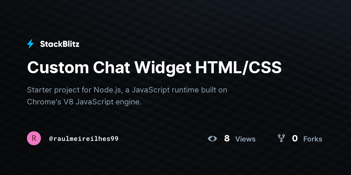 Custom Chat Widget HTML/CSS - StackBlitz