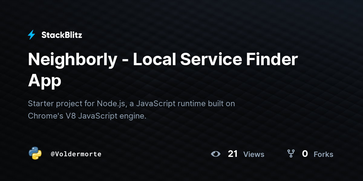 Neighborly - Local Service Finder App - StackBlitz