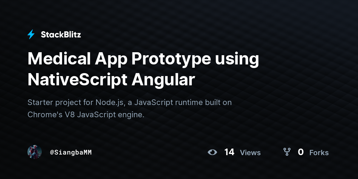 Medical App Prototype using NativeScript Angular - StackBlitz