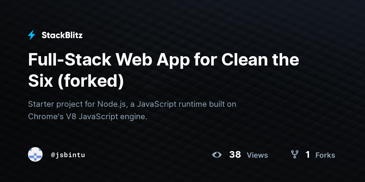 Full-Stack Web App for Clean the Six (forked) - StackBlitz