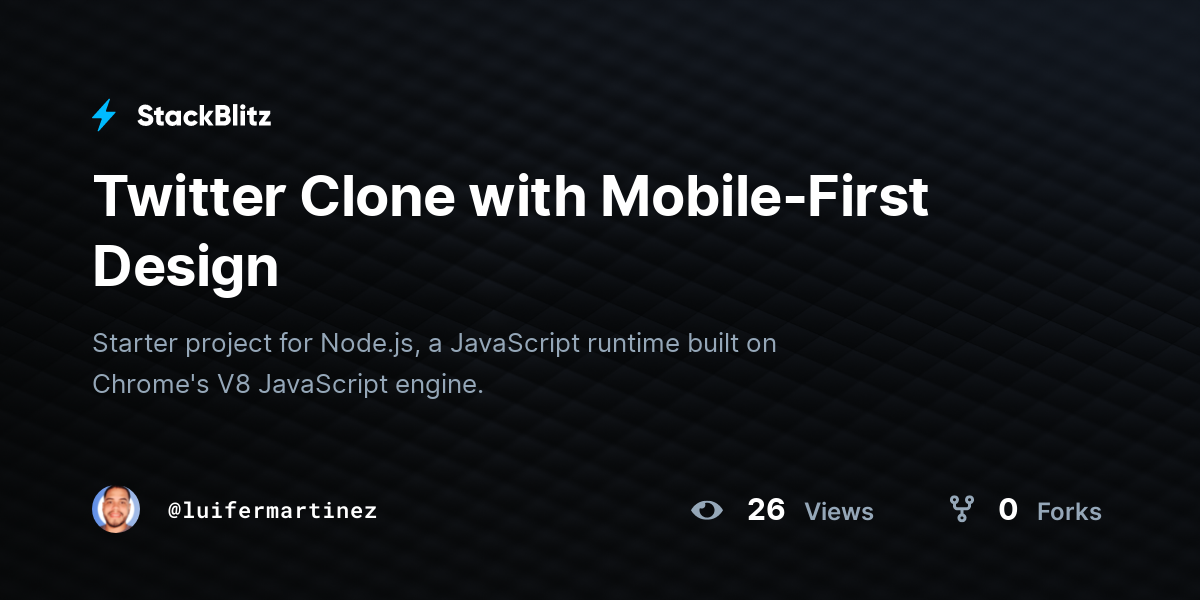 Twitter Clone with Mobile-First Design - StackBlitz