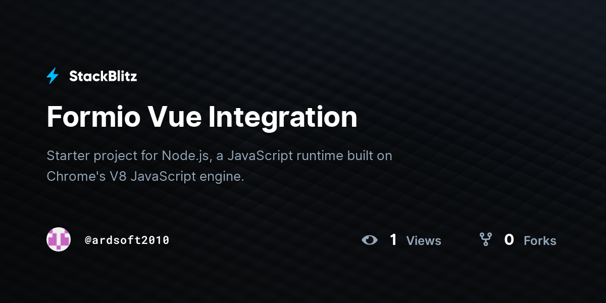 Formio Vue Integration - StackBlitz