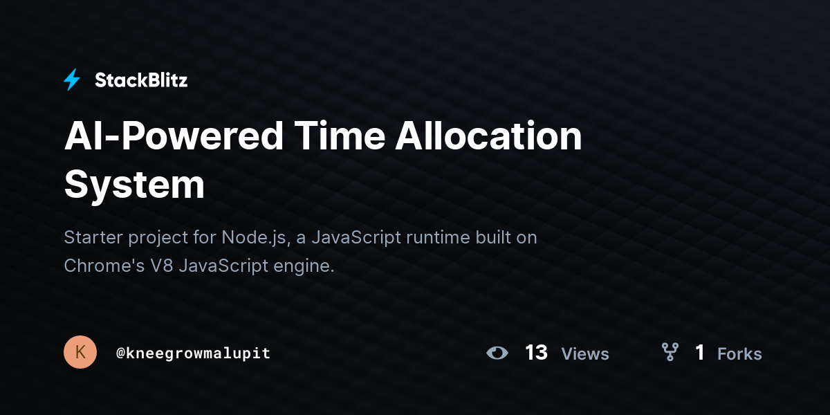 AI-Powered Time Allocation System - StackBlitz