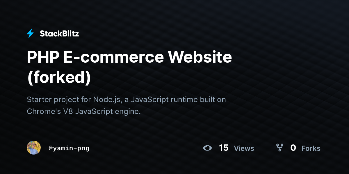 PHP E-commerce Website (forked) - StackBlitz