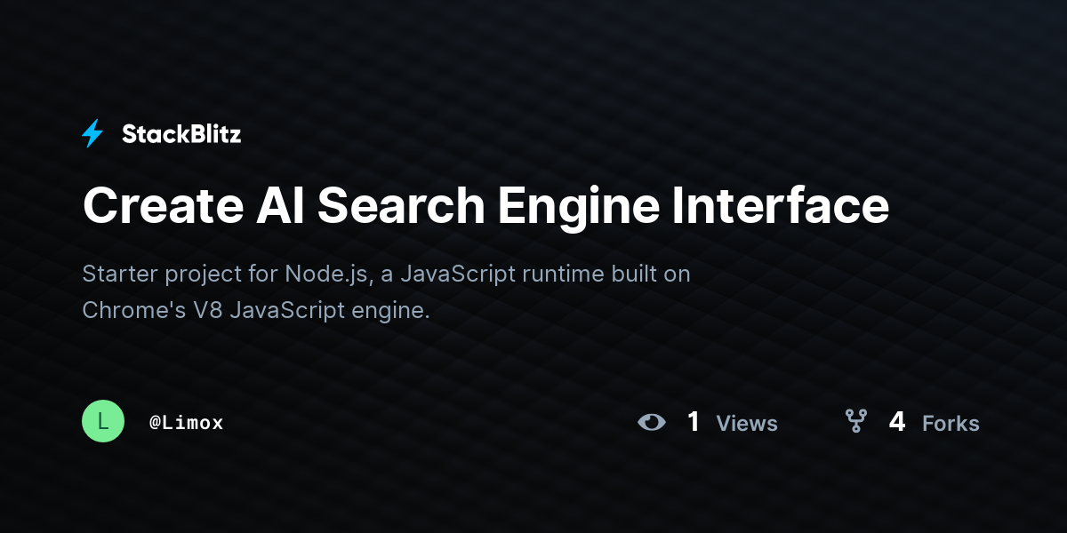 Create AI Search Engine Interface - StackBlitz