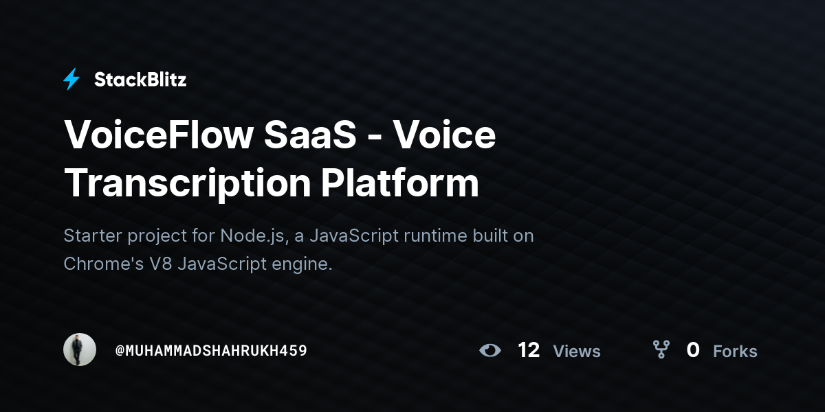 VoiceFlow SaaS - Voice Transcription Platform - StackBlitz