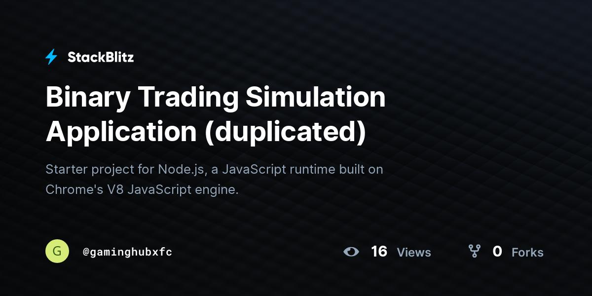 Binary Trading Simulation Application (duplicated) - StackBlitz