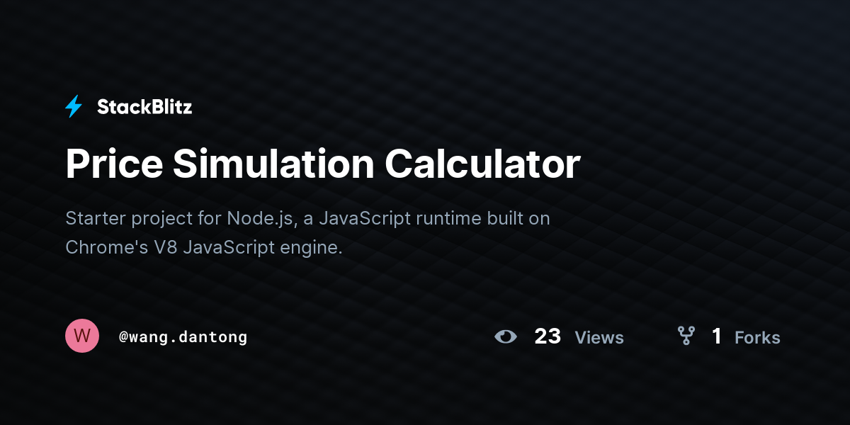 Price Simulation Calculator - StackBlitz