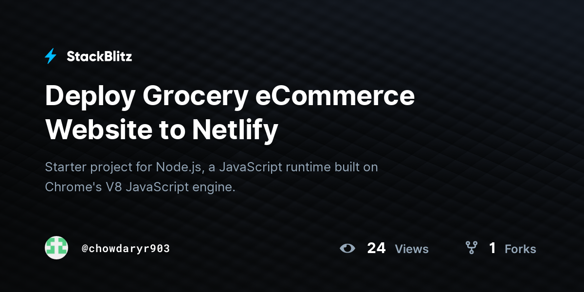 Deploy Grocery eCommerce Website to Netlify - StackBlitz