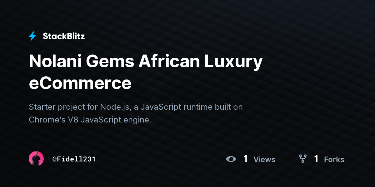 Nolani Gems African Luxury eCommerce - StackBlitz