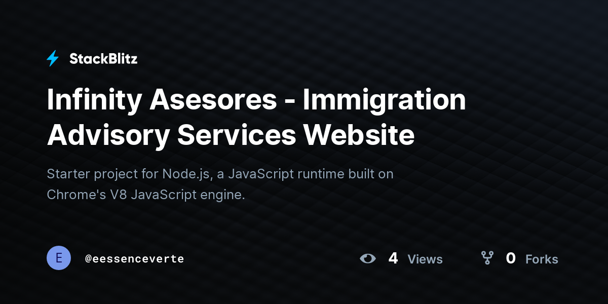 Infinity Asesores - Immigration Advisory Services Website - StackBlitz