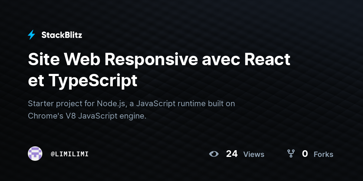 Site Web Responsive avec React et TypeScript - StackBlitz