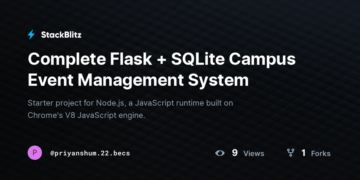 Complete Flask + SQLite Campus Event Management System - StackBlitz
