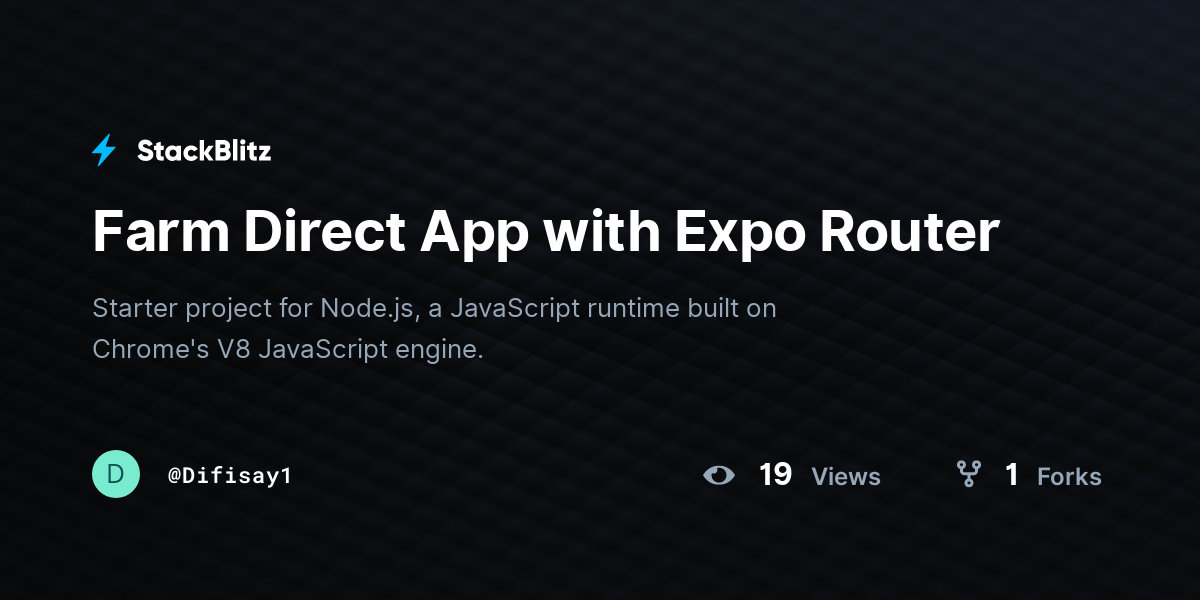 Farm Direct App with Expo Router - StackBlitz