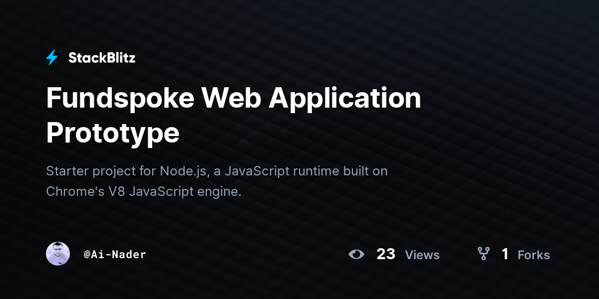 Fundspoke Web Application Prototype - StackBlitz