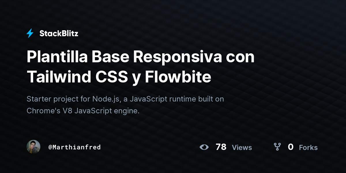 Plantilla Base Responsiva con Tailwind CSS y Flowbite - StackBlitz