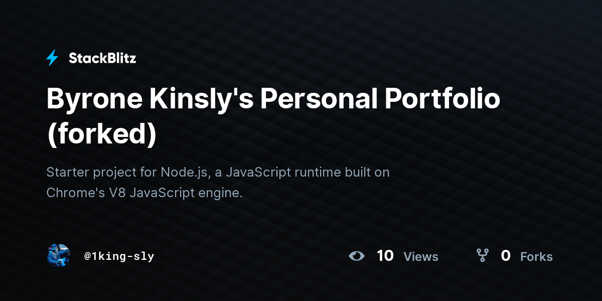 Byrone Kinsly's Personal Portfolio (forked) - StackBlitz