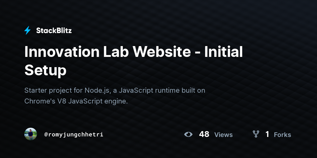 Innovation Lab Website - Initial Setup - StackBlitz