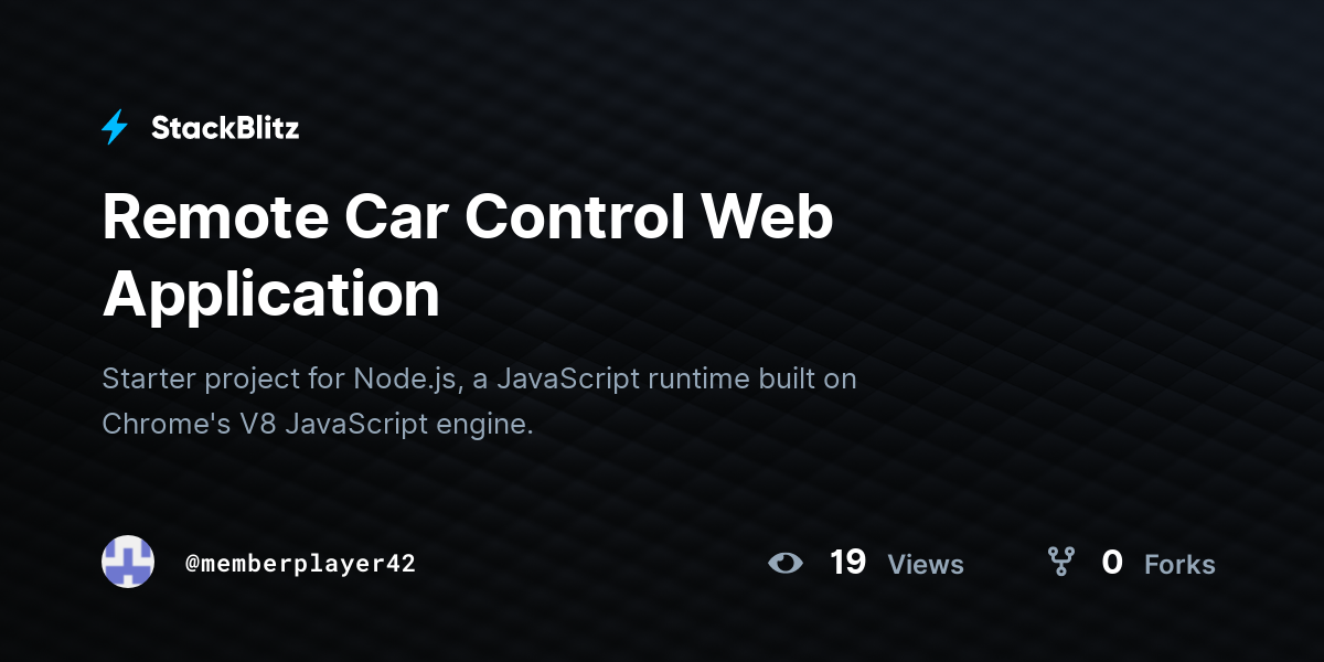 Remote Car Control Web Application - StackBlitz