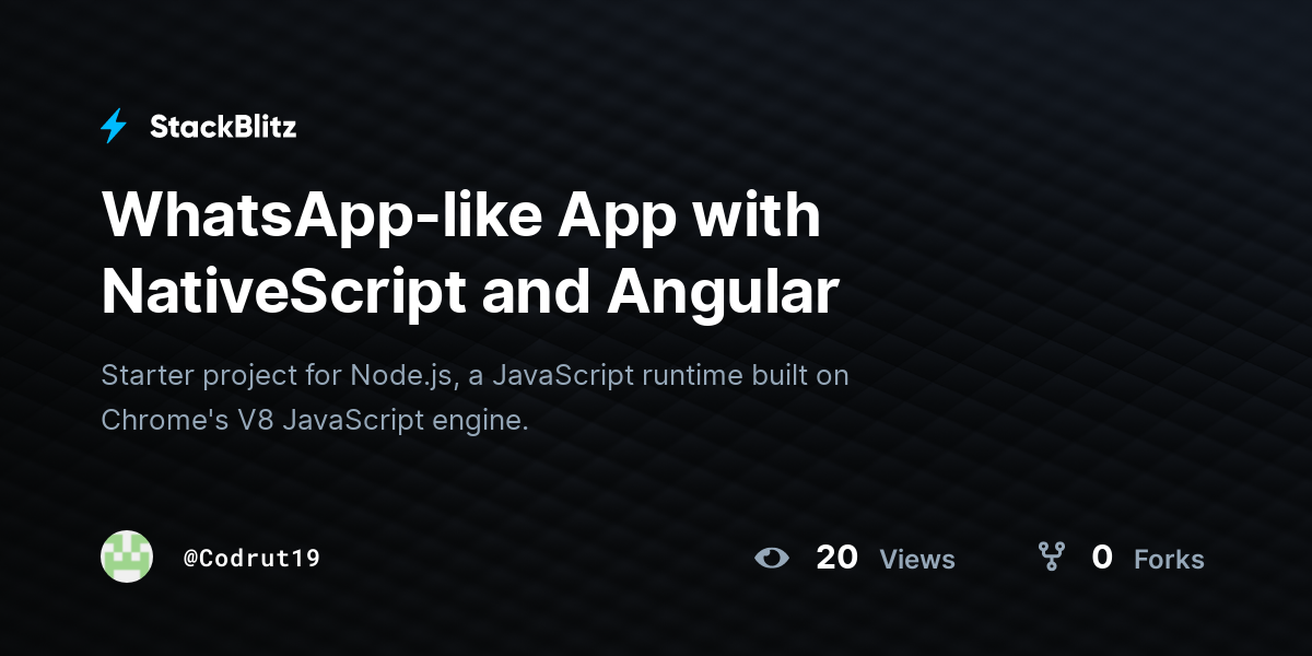 WhatsApp-like App with NativeScript and Angular - StackBlitz