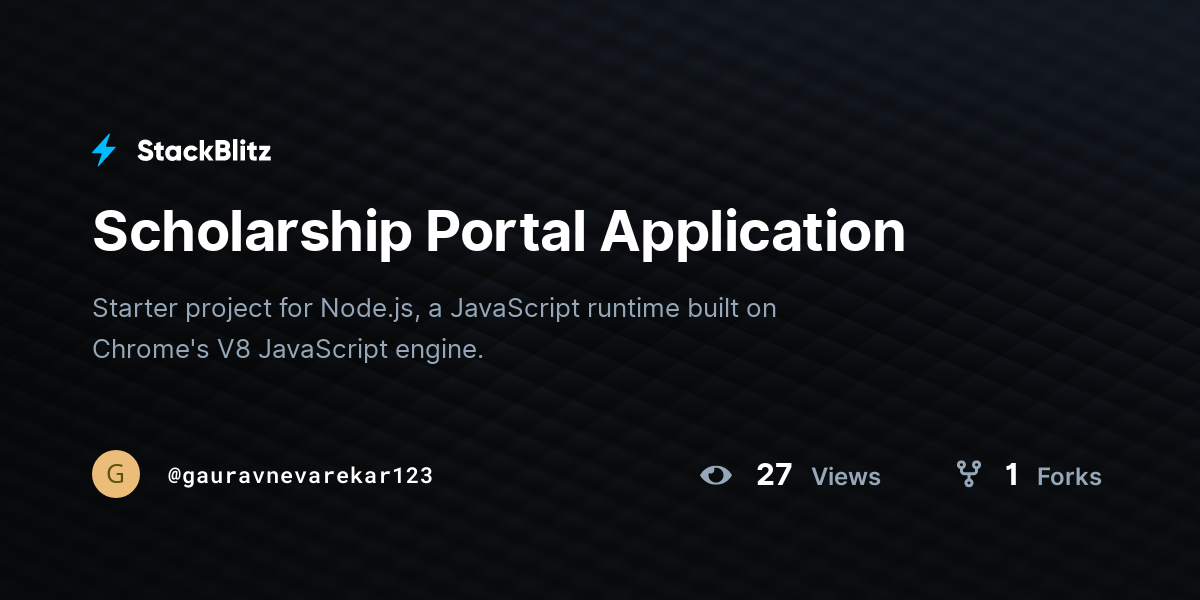 Scholarship Portal Application - StackBlitz