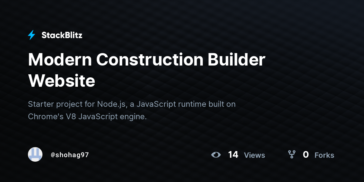 Modern Construction Builder Website Stackblitz