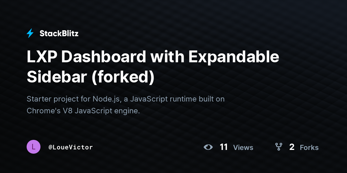 LXP Dashboard with Expandable Sidebar (forked) - StackBlitz