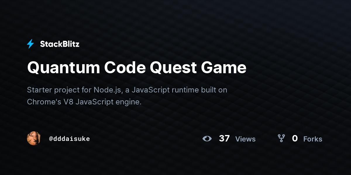 Quantum Code Quest Game - StackBlitz