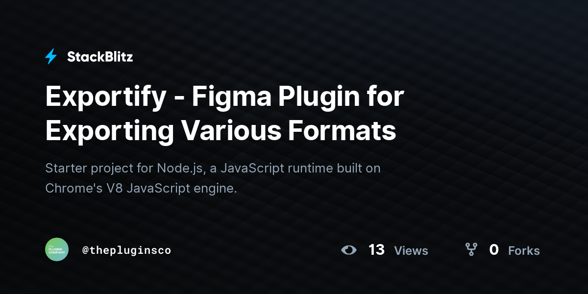 Exportify - Figma Plugin for Exporting Various Formats - StackBlitz