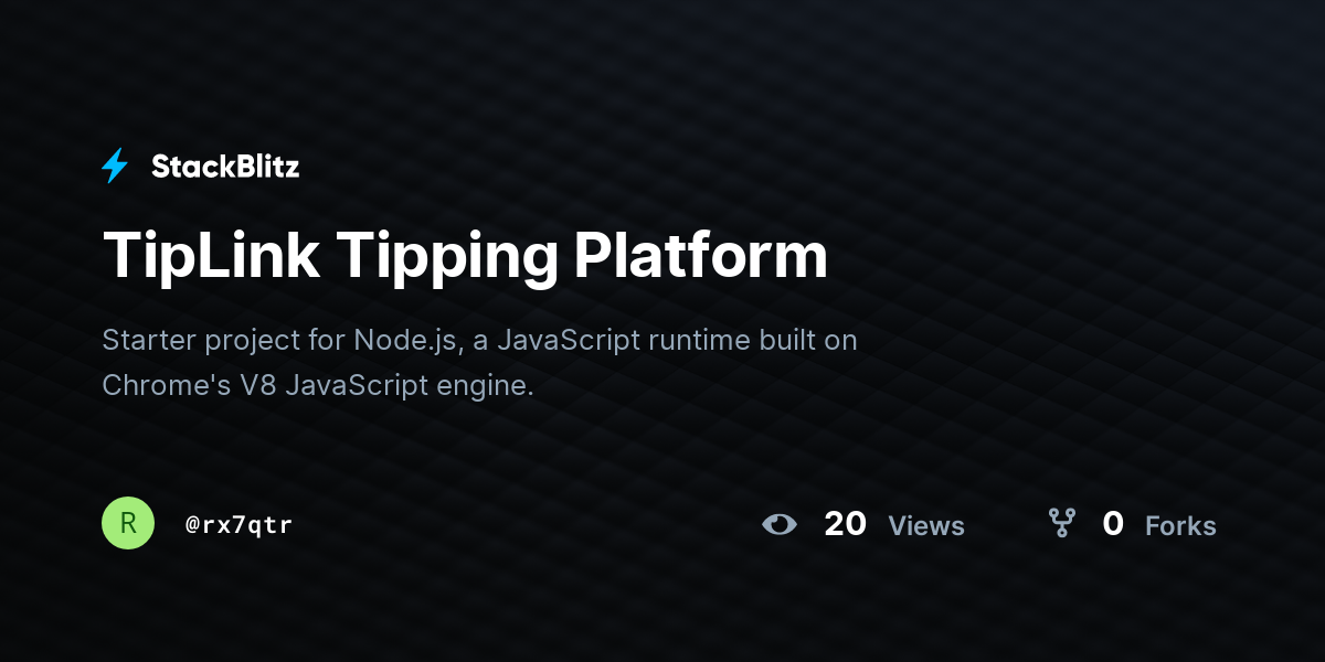TipLink Tipping Platform - StackBlitz