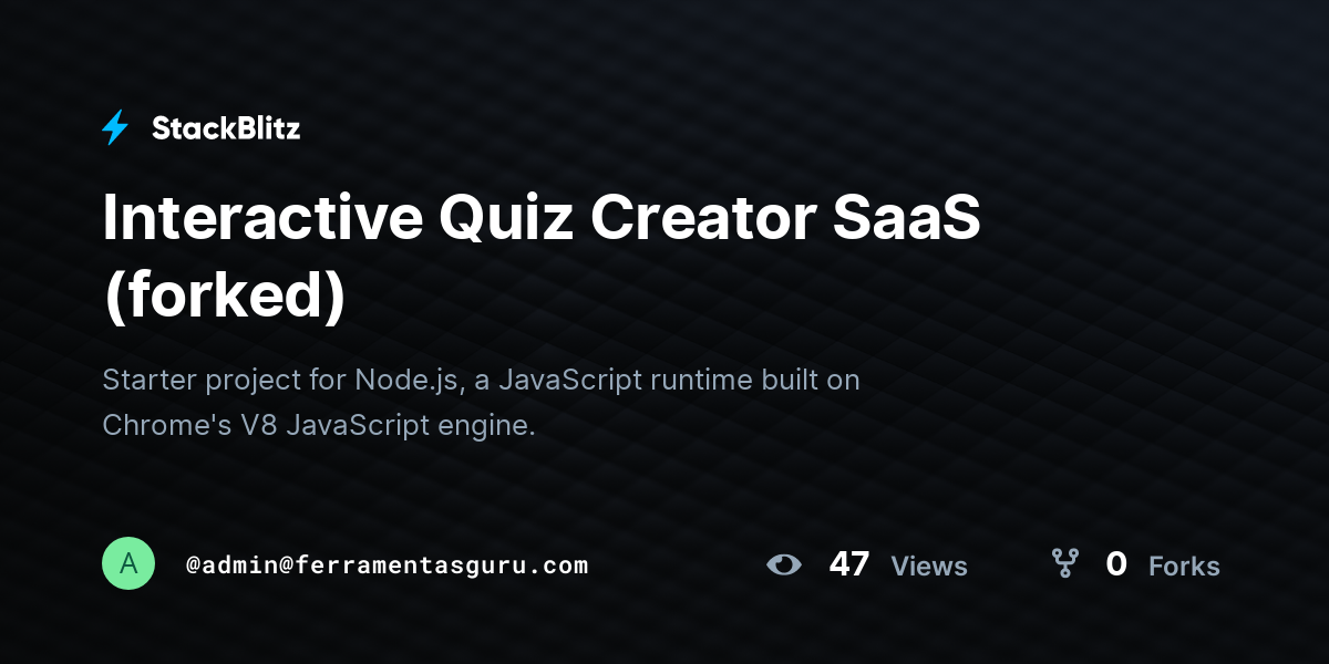 Interactive Quiz Creator SaaS (forked) - StackBlitz