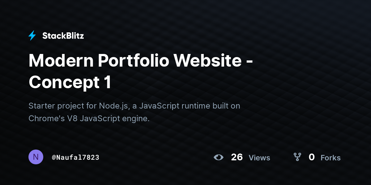 Modern Portfolio Website - Concept 1 - StackBlitz