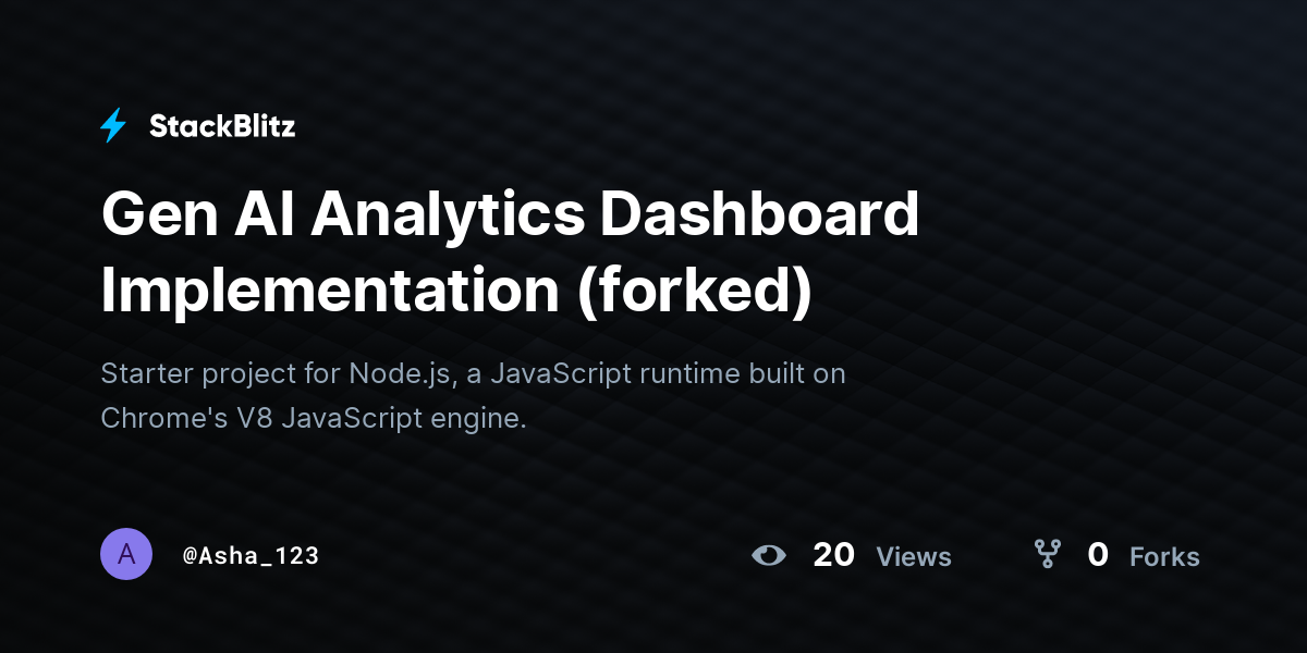 Gen AI Analytics Dashboard Implementation (forked) - StackBlitz