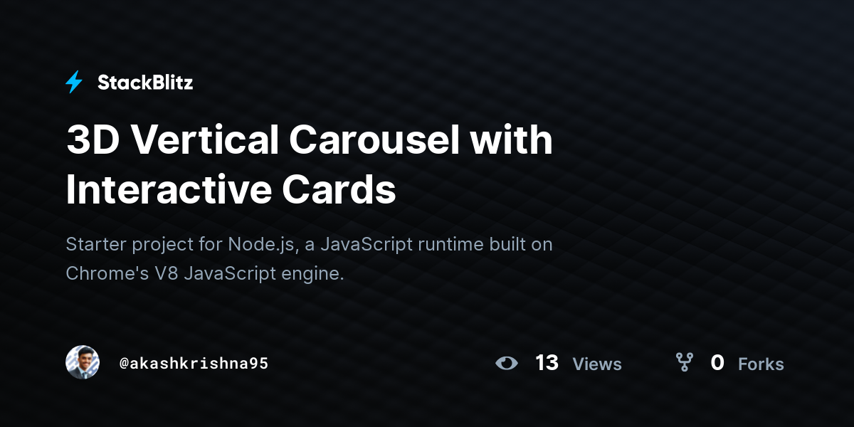 3D Vertical Carousel with Interactive Cards - StackBlitz
