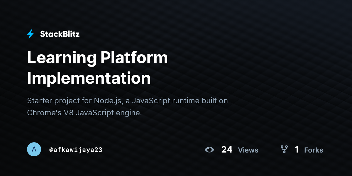 Learning Platform Implementation - StackBlitz